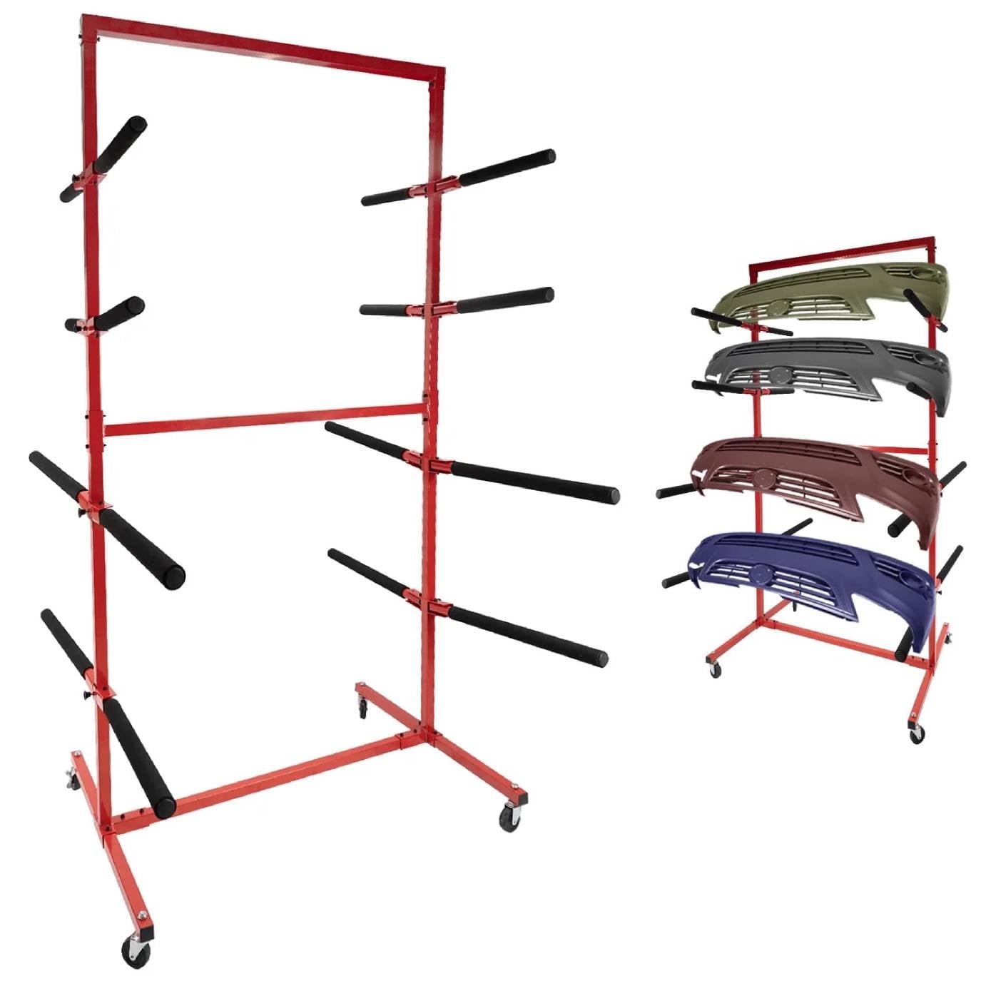 Reykilor Floor Mobile Bumper Storage Rack, Heavy Duty Utility Double ...