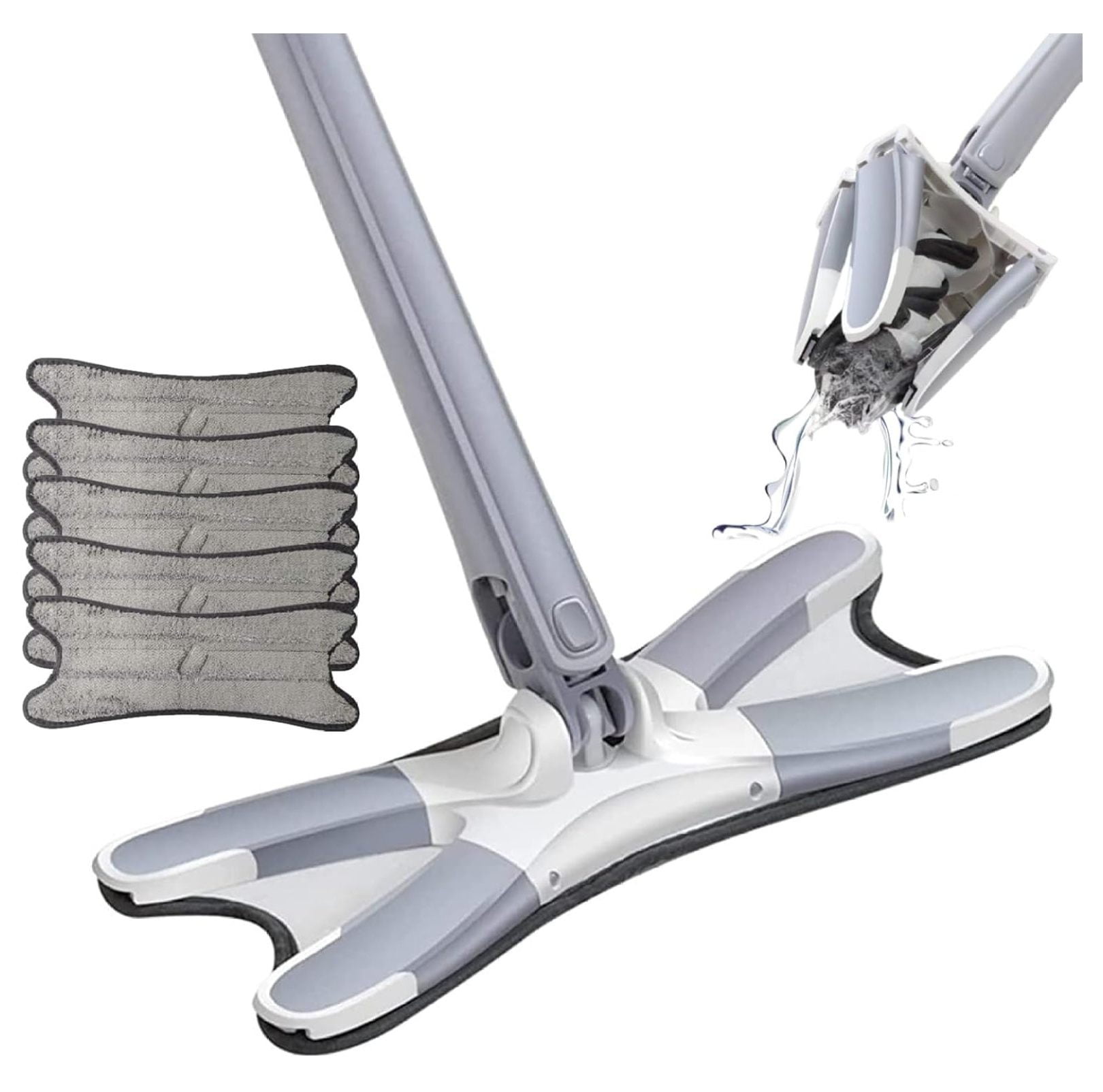 Floor Mops Cleaning Mops for Floor 360° Rotating Lazy Mop with 5 Pads Dry and Wet X Shape Mop X ...