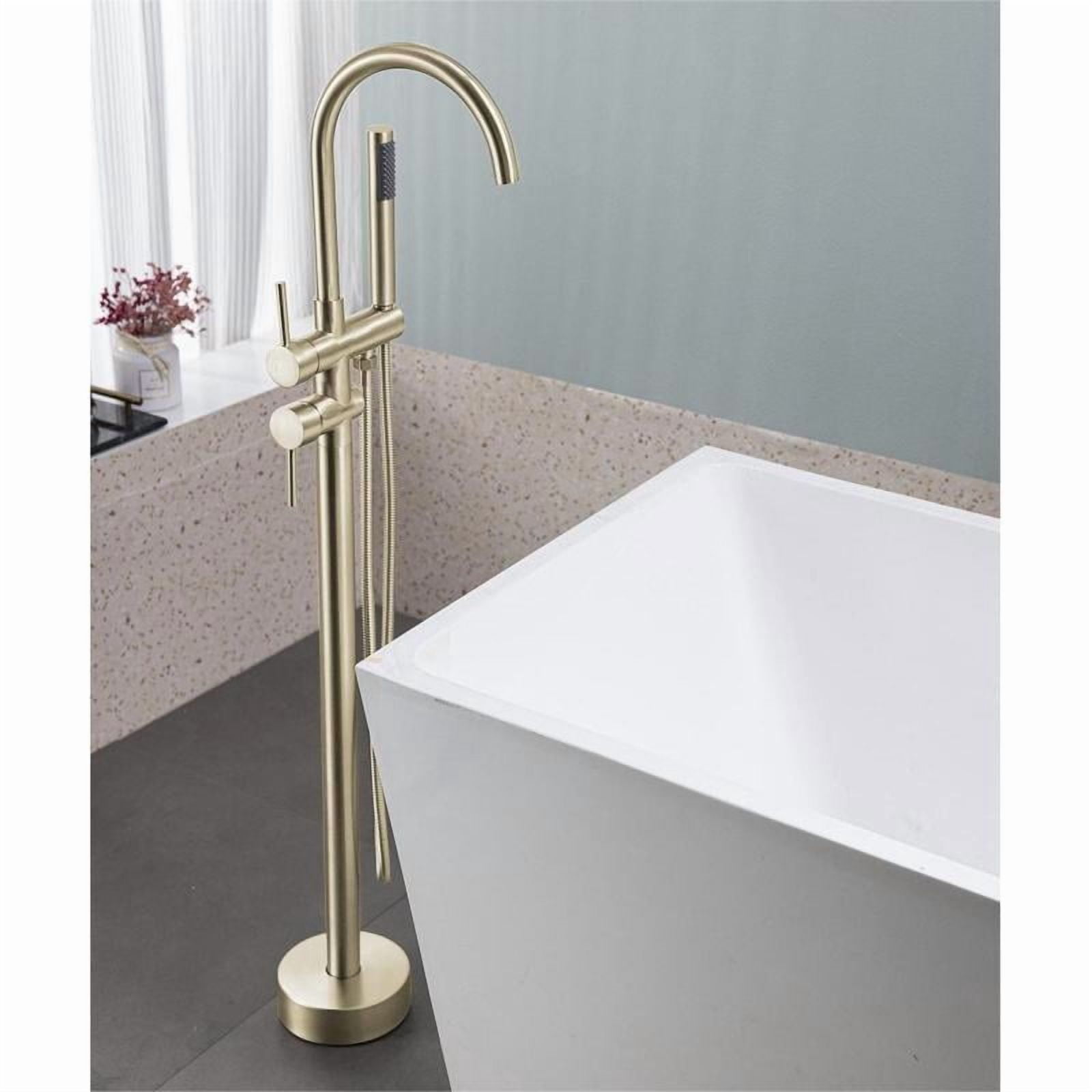 Floor Mount Bathtub Faucet Freestanding Tub Filler Matte Black Standing ...