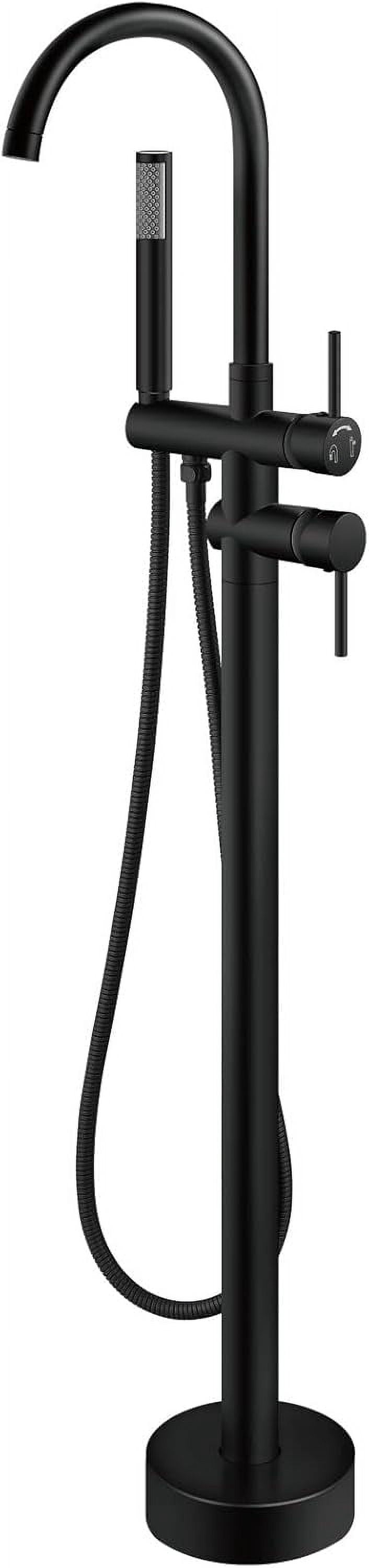 Floor Mount Bathtub Faucet Freestanding Tub Filler Standing Shower ...