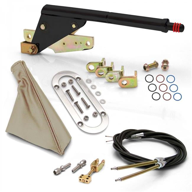 Floor Mount Emergency Parking Brake Boot Ring & Cable Kit, Black, Tan ...