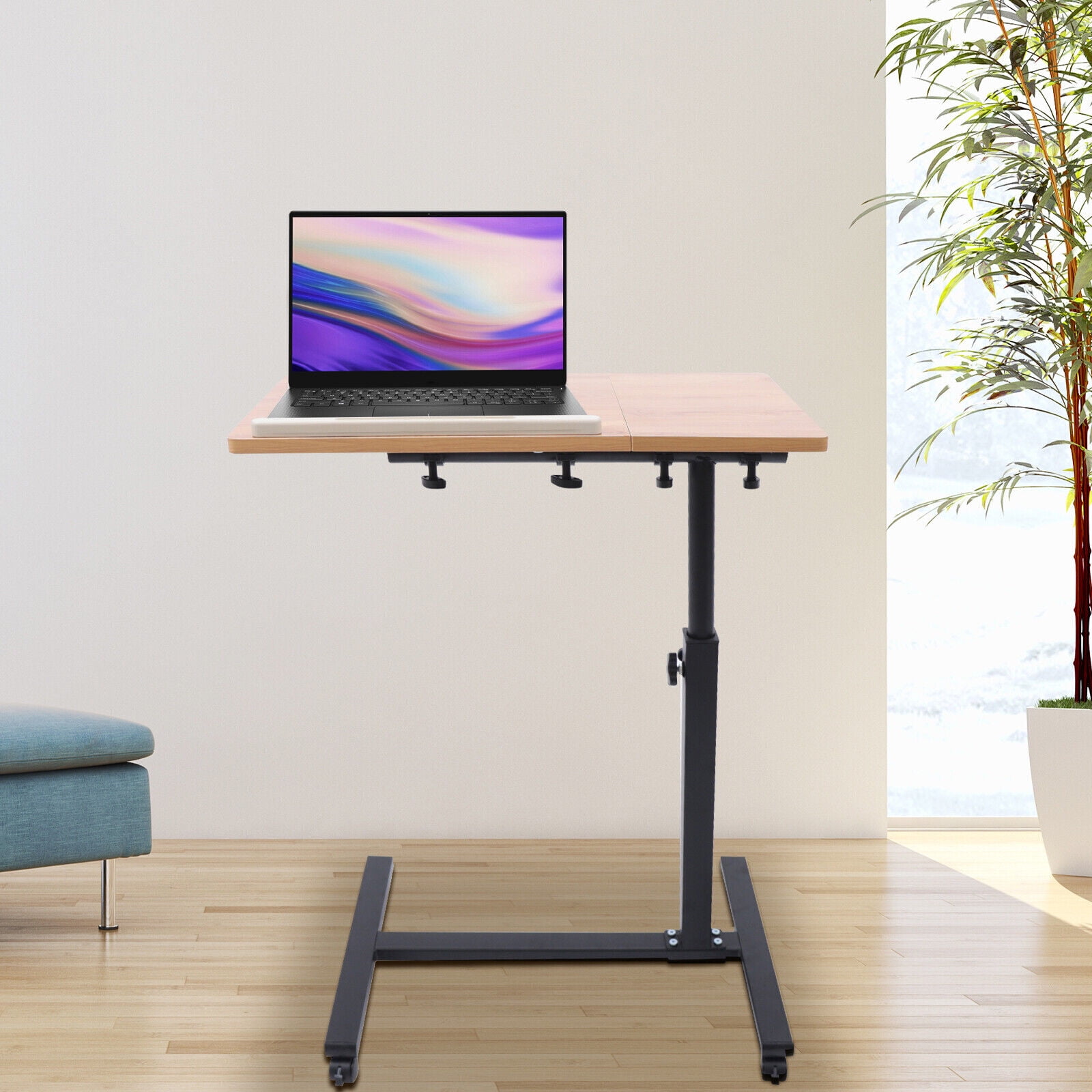 Floor Mount Laptop Desk, Height Adjustable, Movable, Lockable, Rolling ...