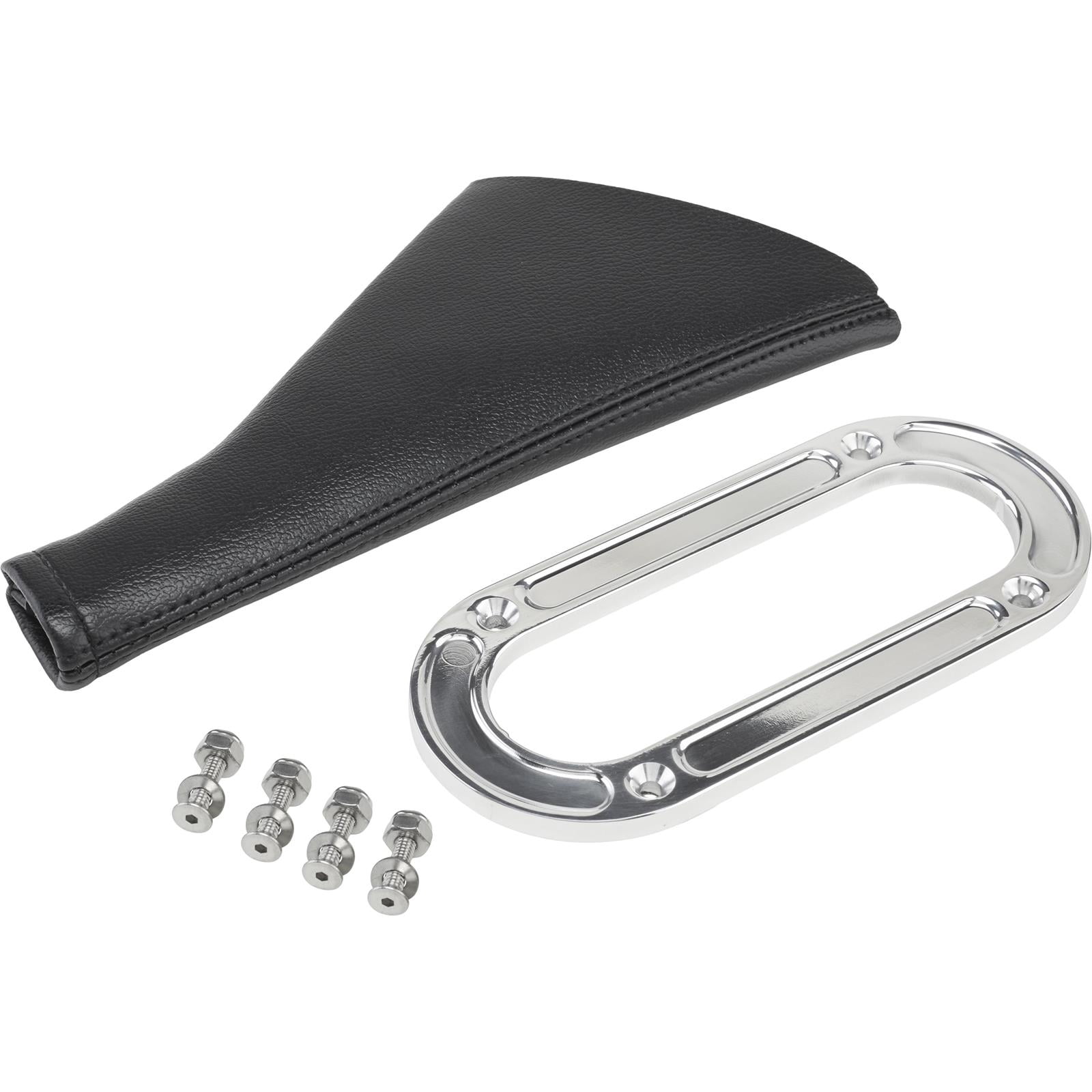 Floor Mount Parking Brake Boot with Billet Aluminum Ring: Polished ...