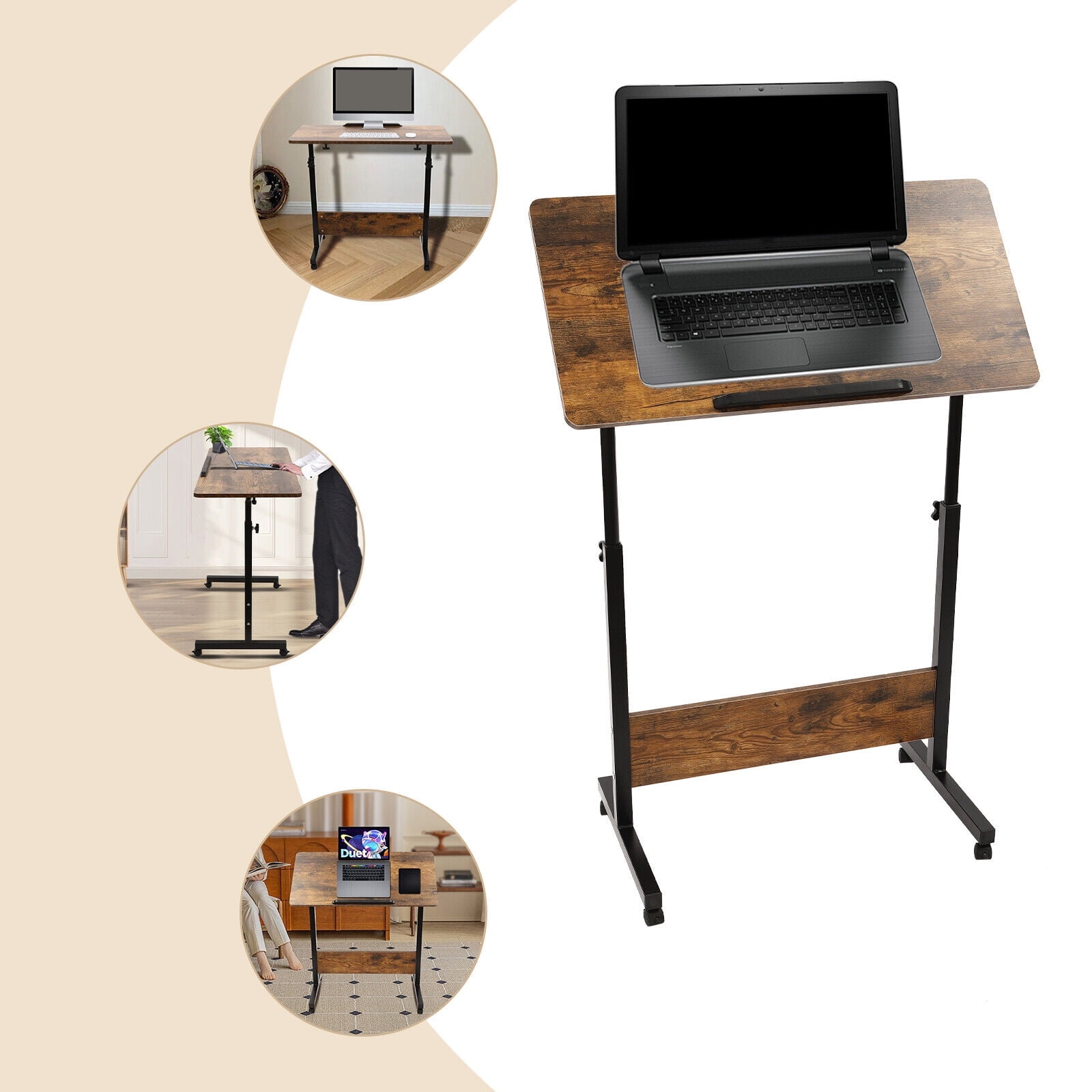 Floor Mount Portable Presentation Podium Rolling Computer Stand with ...