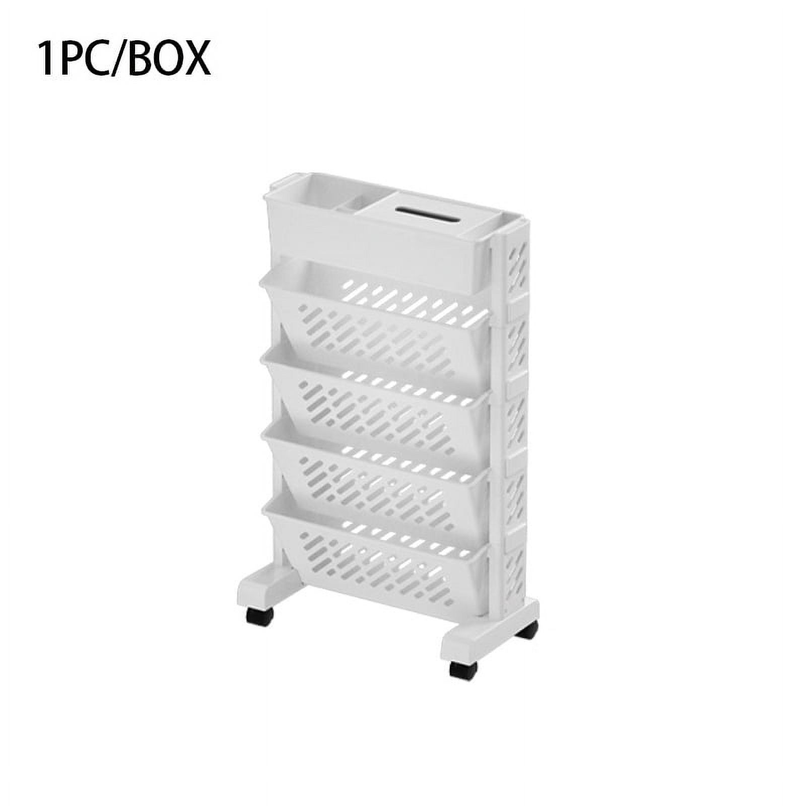 Floor Mounted Movable Bookshelf with Wheels Classroom Desk Storage Rack ...