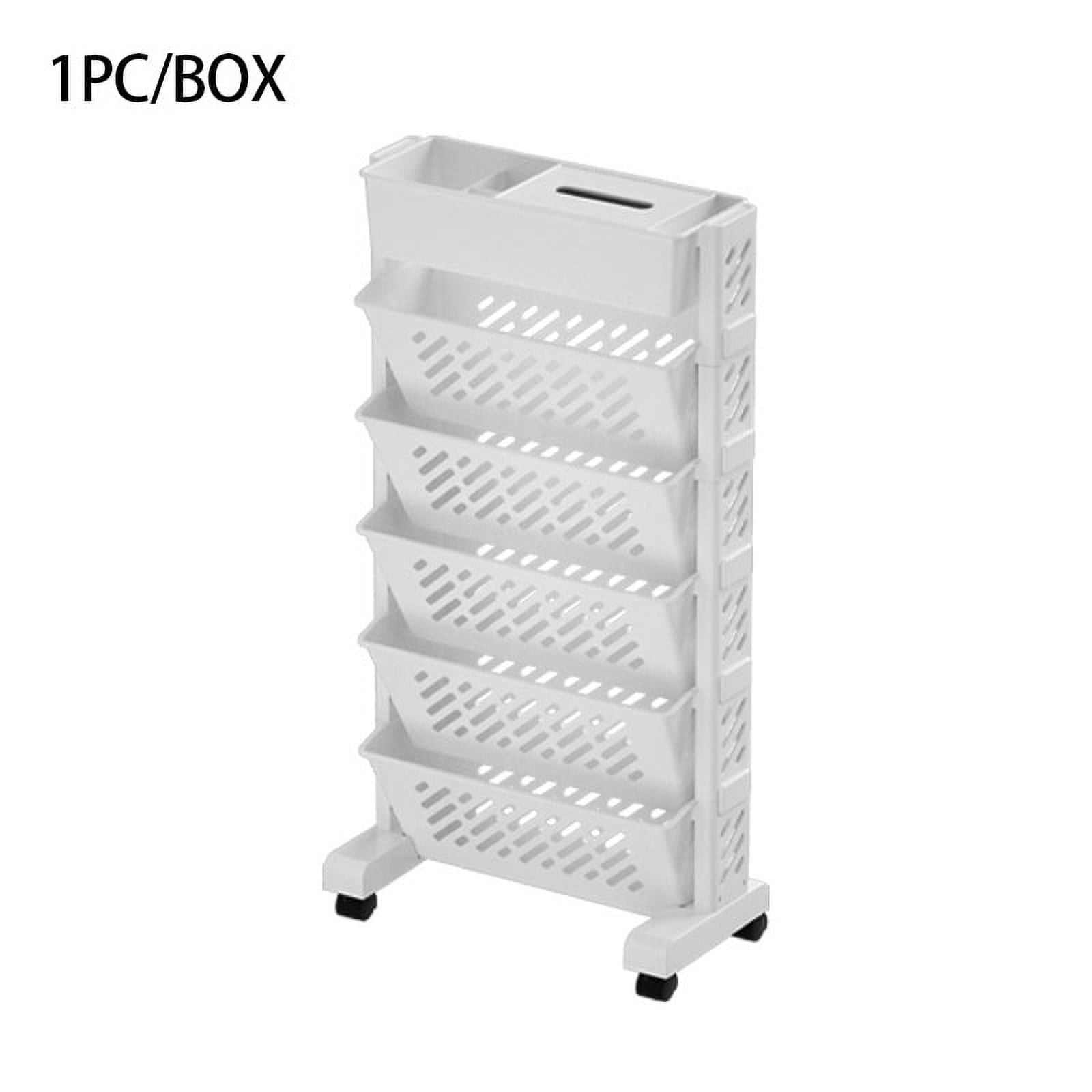 Floor Mounted Movable Bookshelf with Wheels Classroom Desk Storage Rack ...