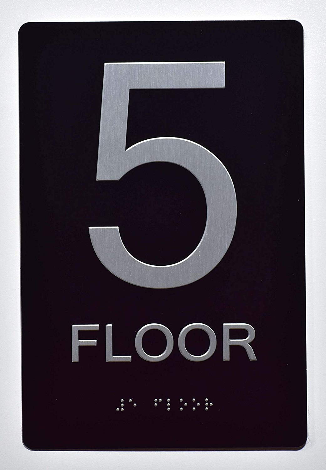 Floor Number Sign -5TH Floor Sign(Aluminium, Black/Silver,Size 6x9) The ...