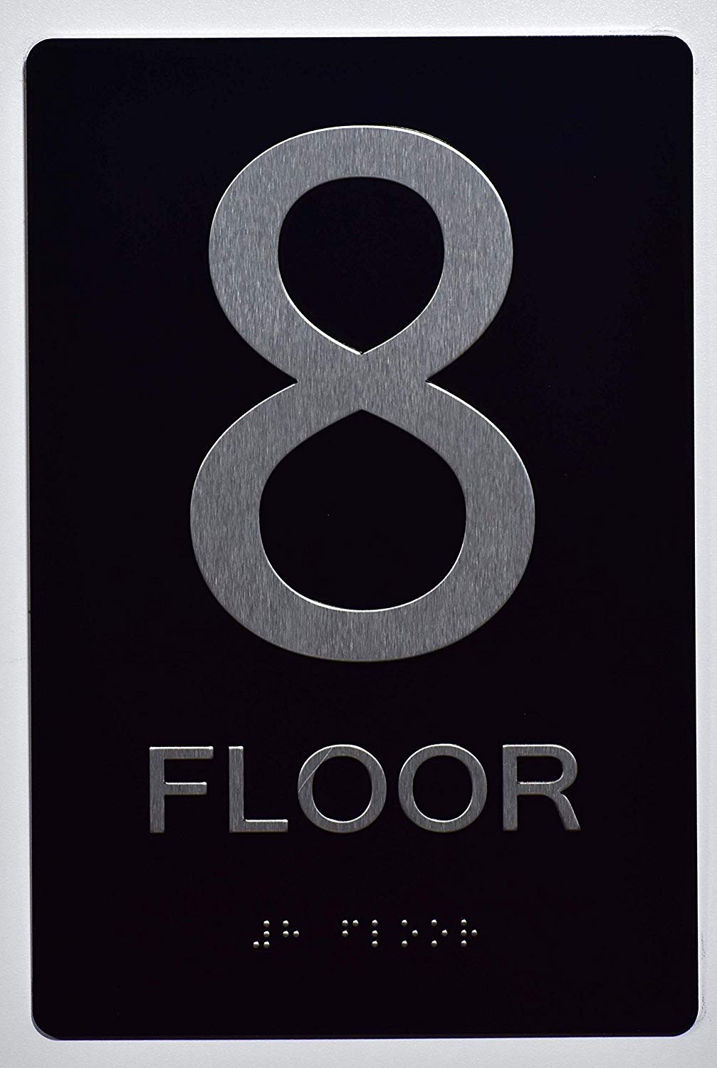 Floor Number Sign -8TH Floor Sign(Aluminium, Black/Silver,Size 6x9) The ...