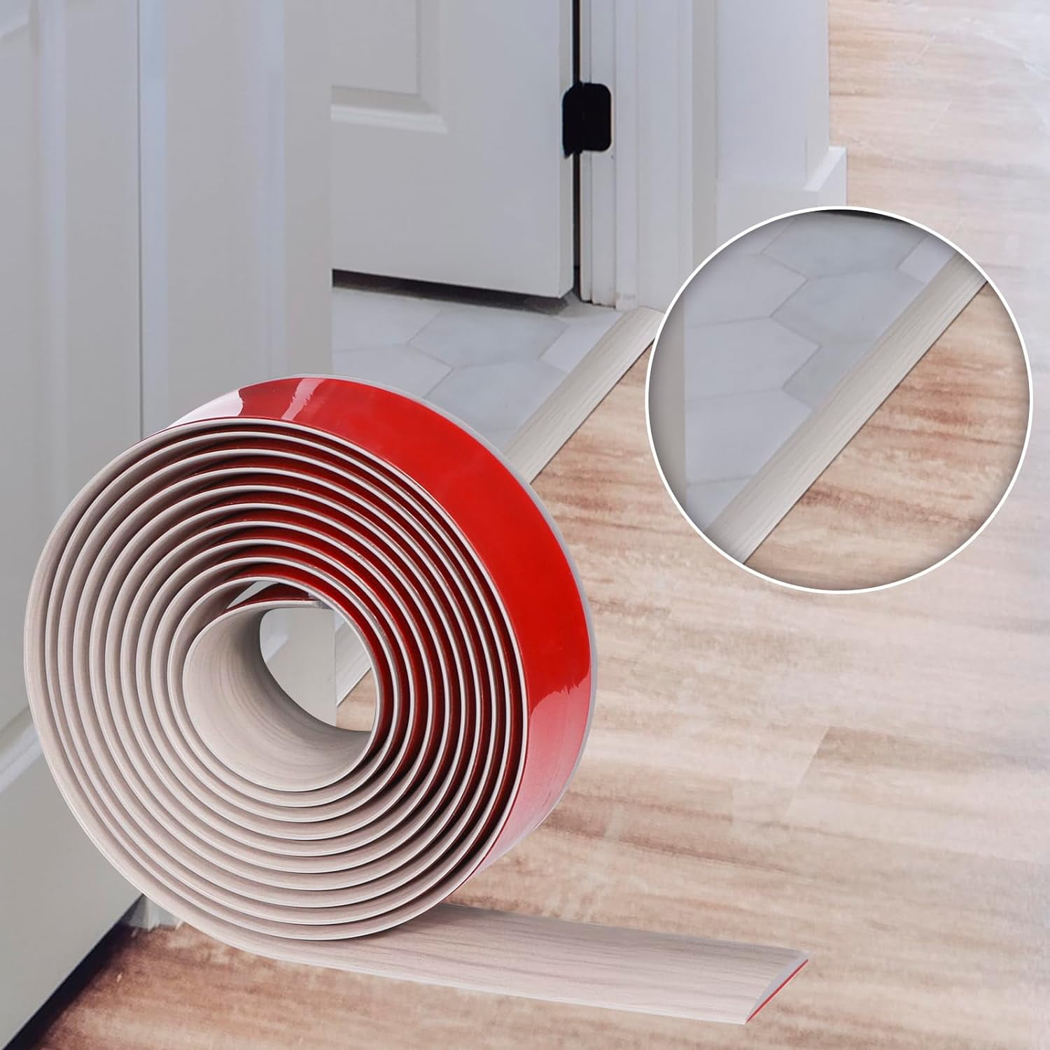 Floor Peel and Stick Adhesive Transition Strip Vinyl Edge Trim Roll ...