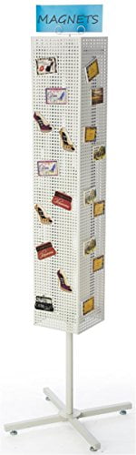 Floor Pegboard Spinner Rack, Magnetic, 68"H (White Steel) - Walmart.com