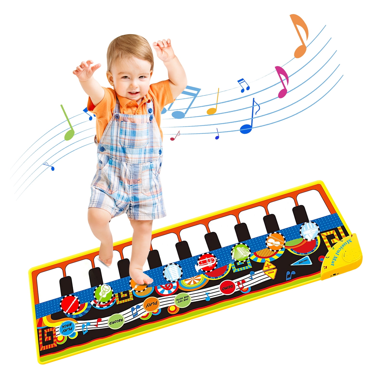 Floor Piano Keyboard Mat, Toddler Toys Musical Mat with 25 Music Sounds ...