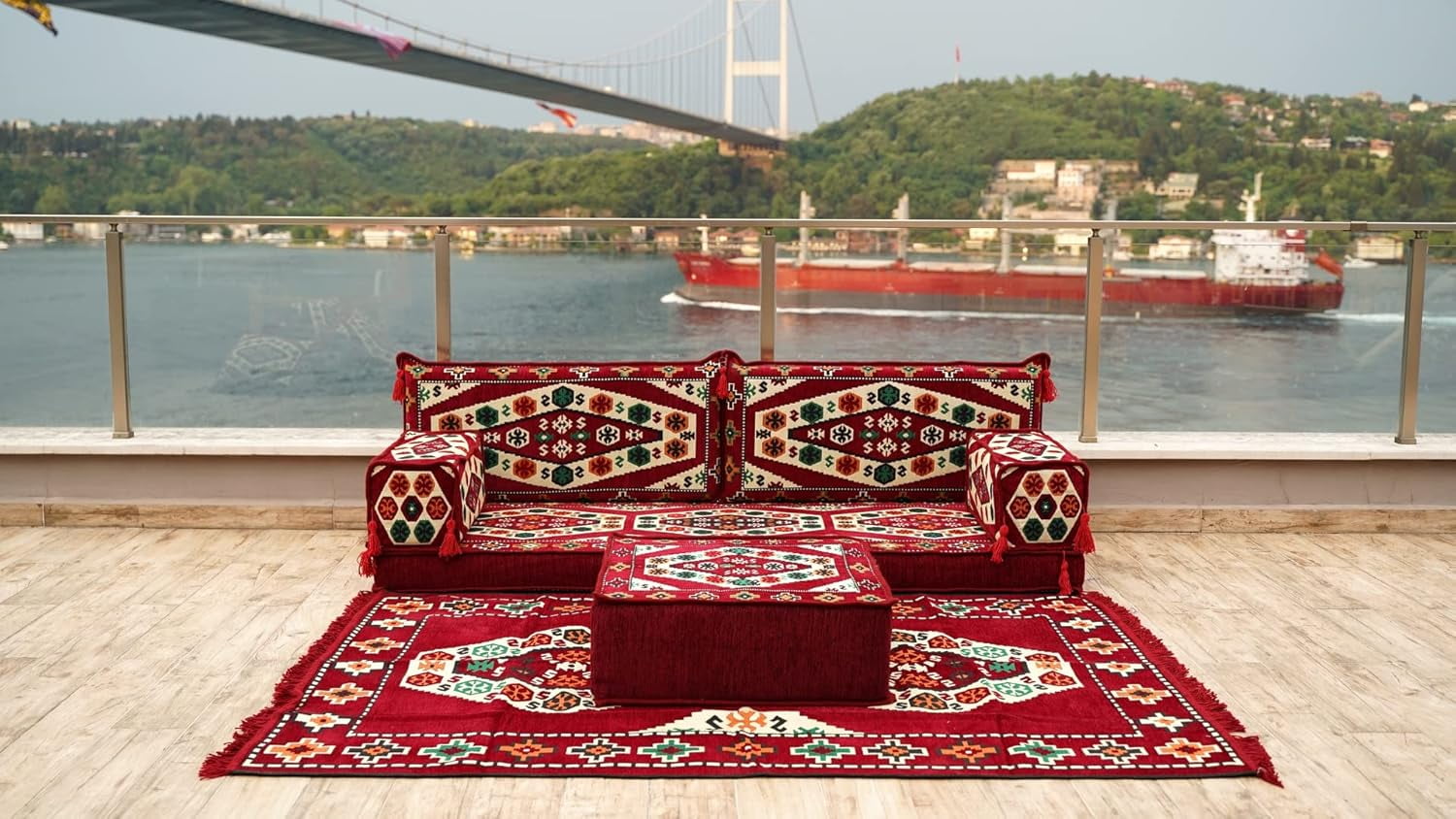 Floor Pillows, Arabic Majlis Seating, Burgundy Meditation Cushion ...