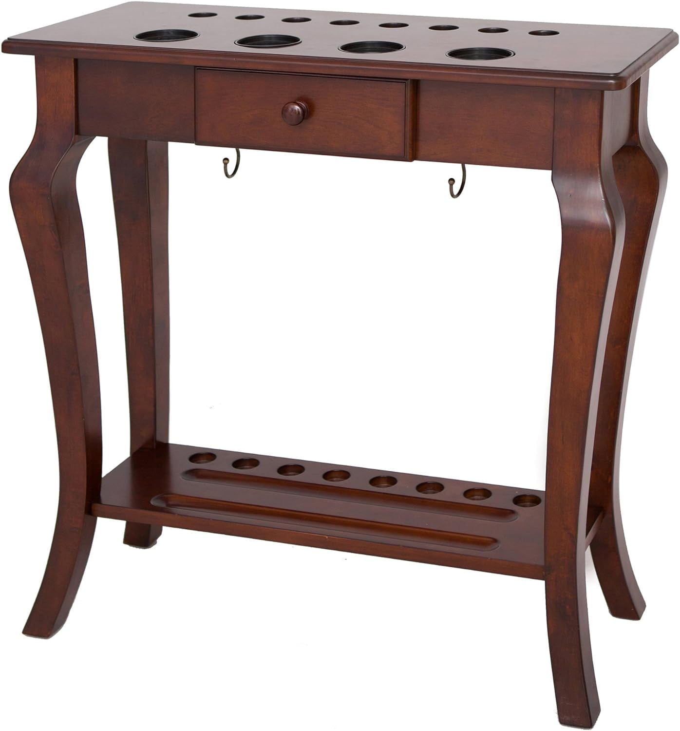 Floor Pool Cue Rack - Billiard Rack with Drawer, 4 Cup Holders, 8 Pool ...