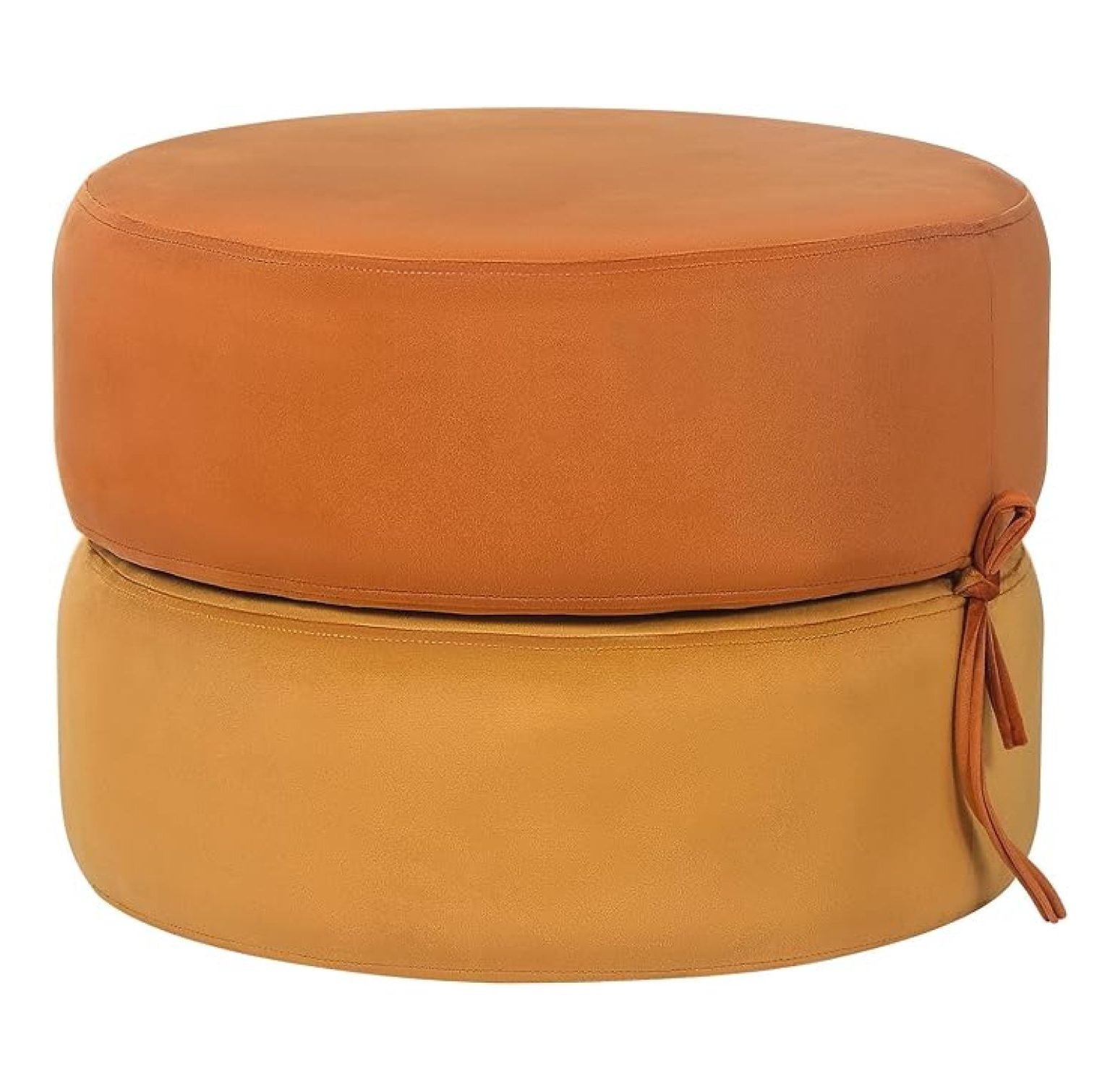 Floor Pouf Ottoman with Double Layer Stackable, Modern Round Foot Rest ...