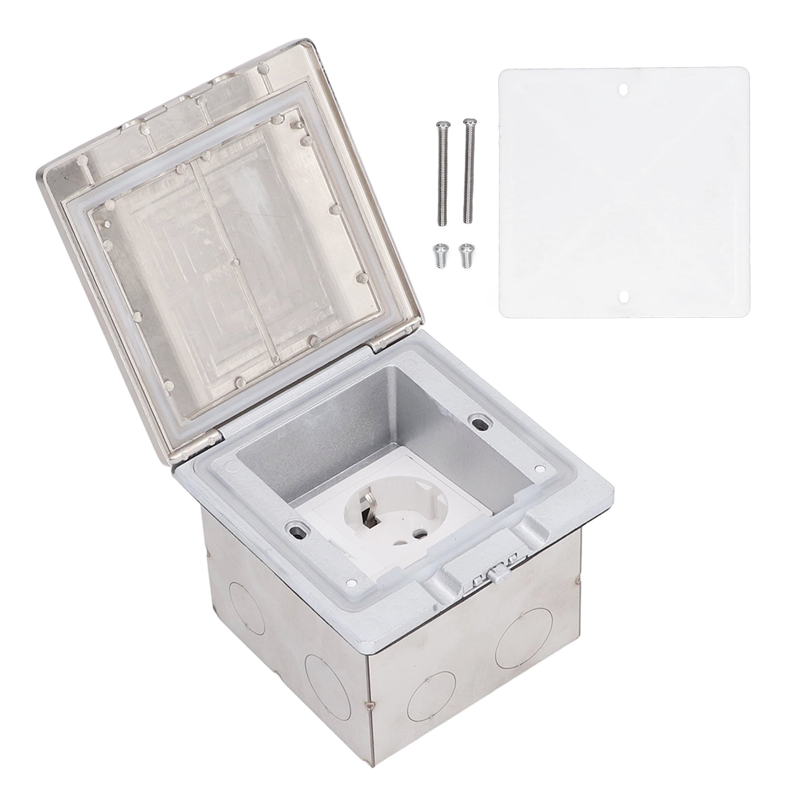 Floor Power Socket Waterproof Flame Retardant Recessed Socket Outlet With Network Cable Port Eu