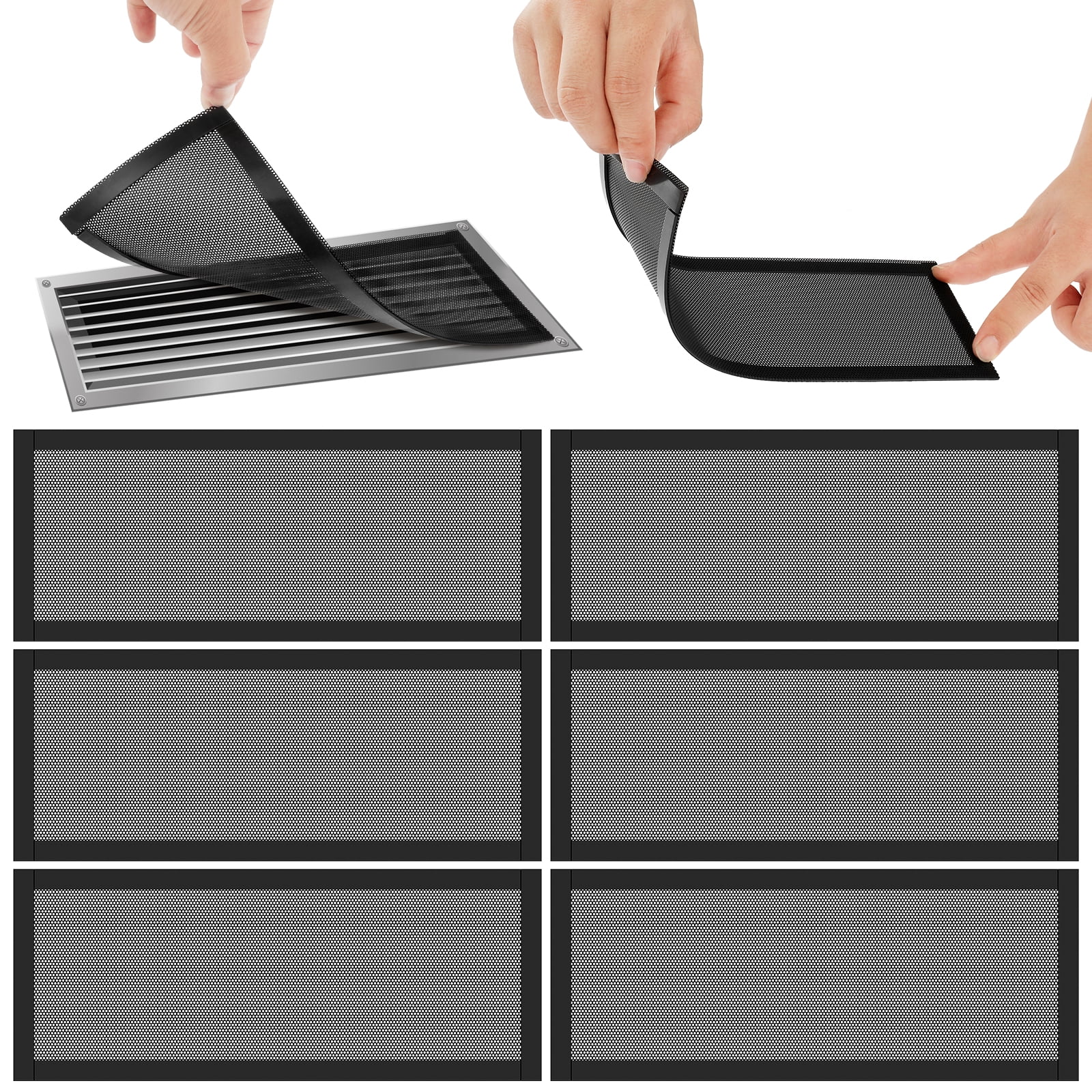 Floor Register Vent Cover- 4x10'' (6PCS) Magnetic Air Vent Screen Mesh ...