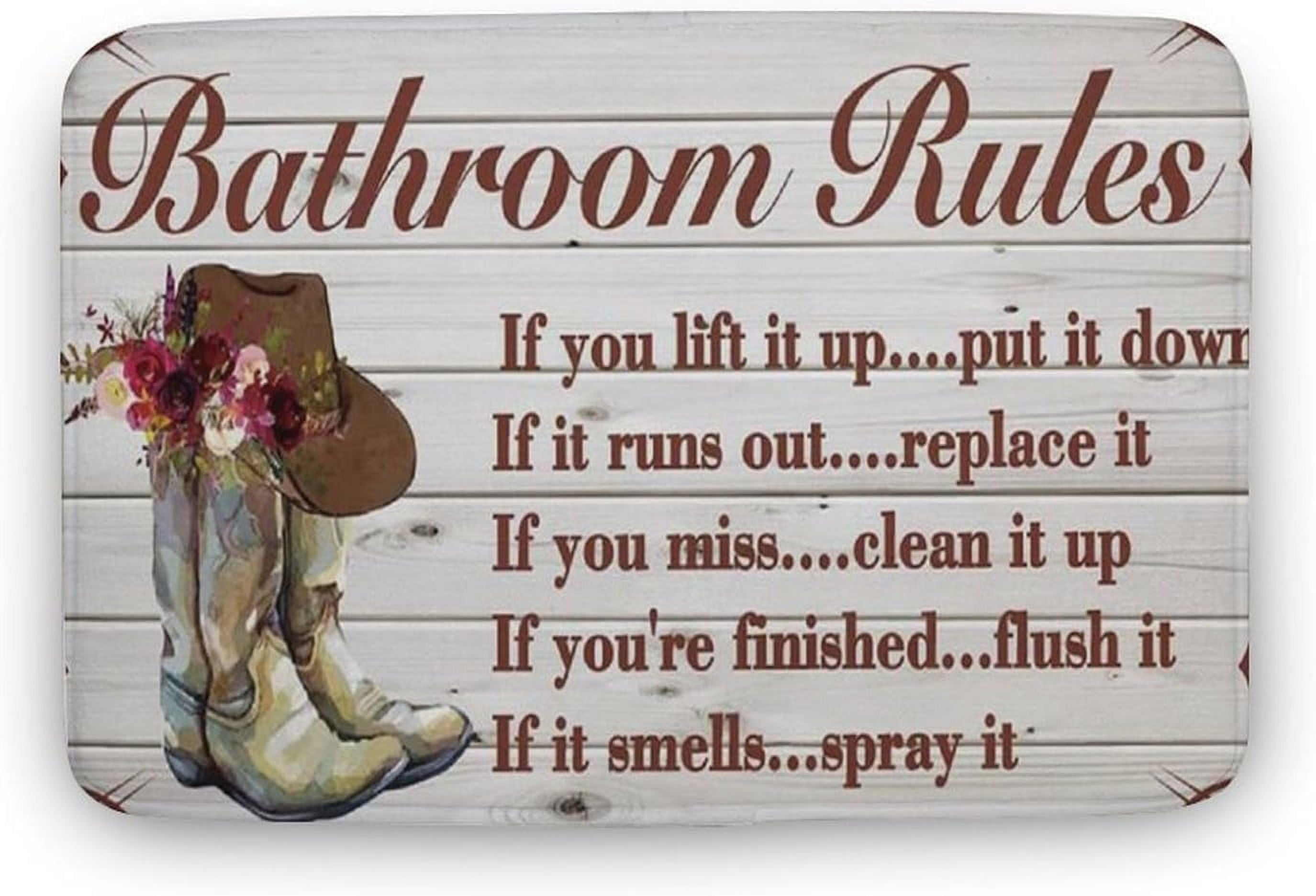 Floor Rug Bathroom Rules Durable Front Door Mats Heavy Duty Water ...