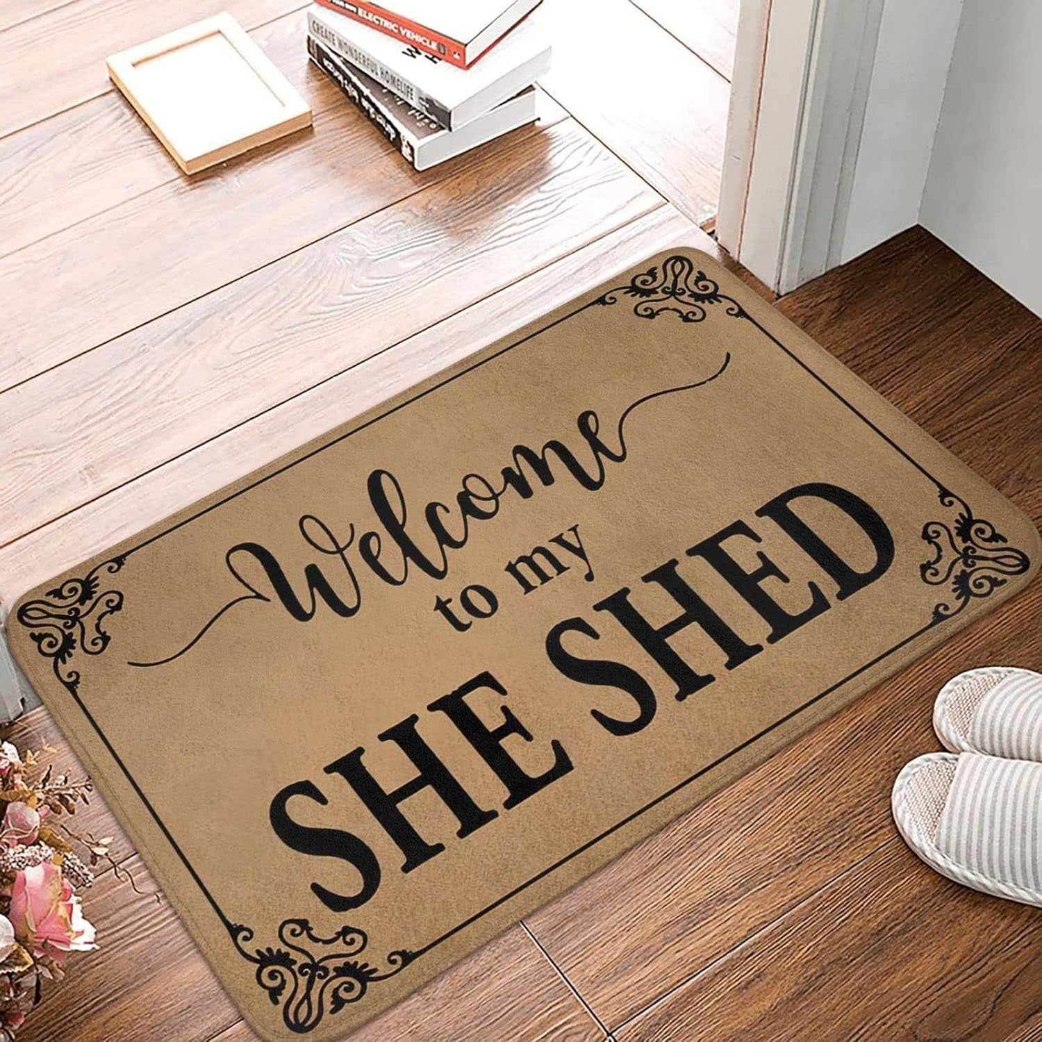 Floor Rug Doormat Welcome Mat Door Mats Outdoor Welcome to My She Shed ...