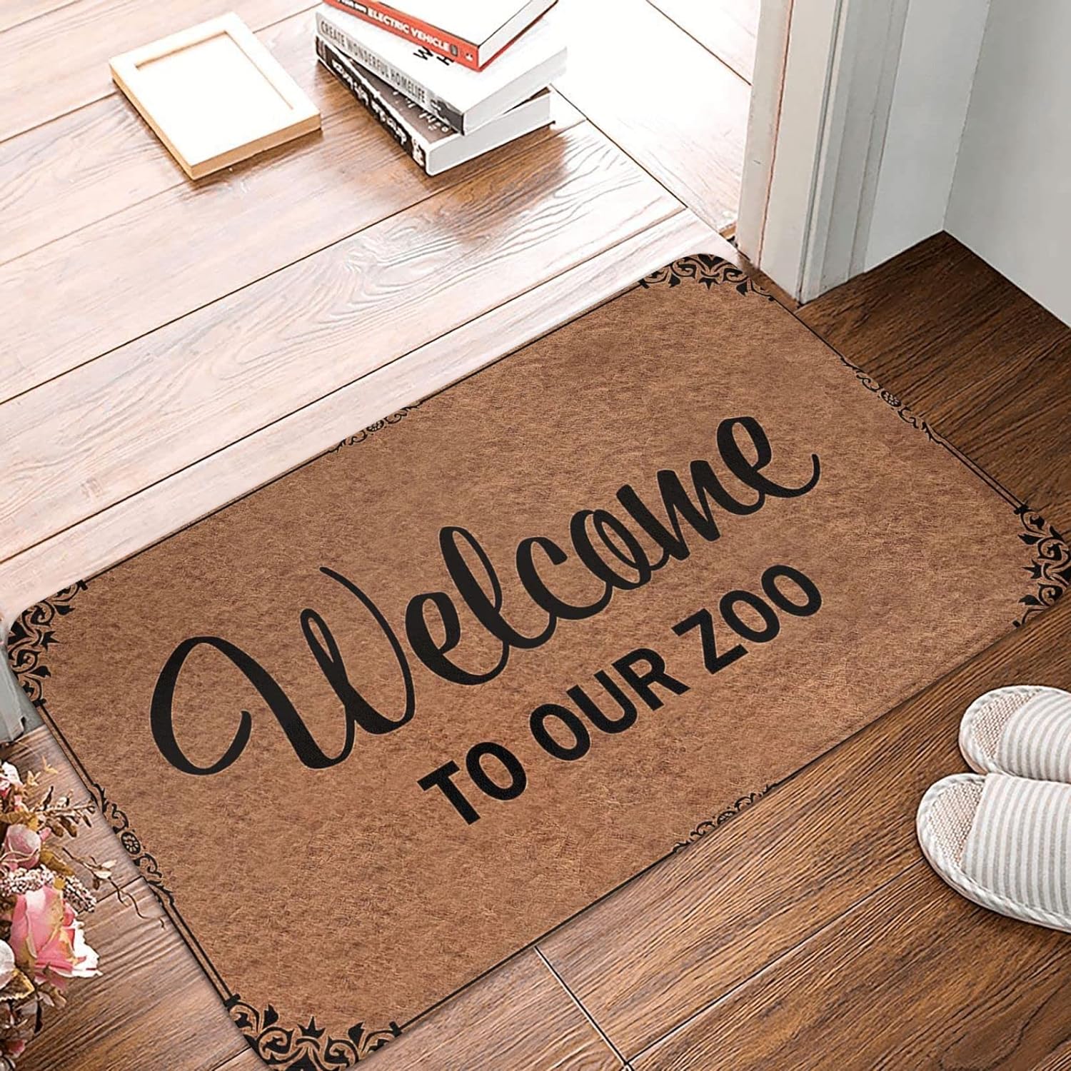 Floor Rug Doormat Welcome Mat Door Mats Outdoor Welcome to Our Zoo ...