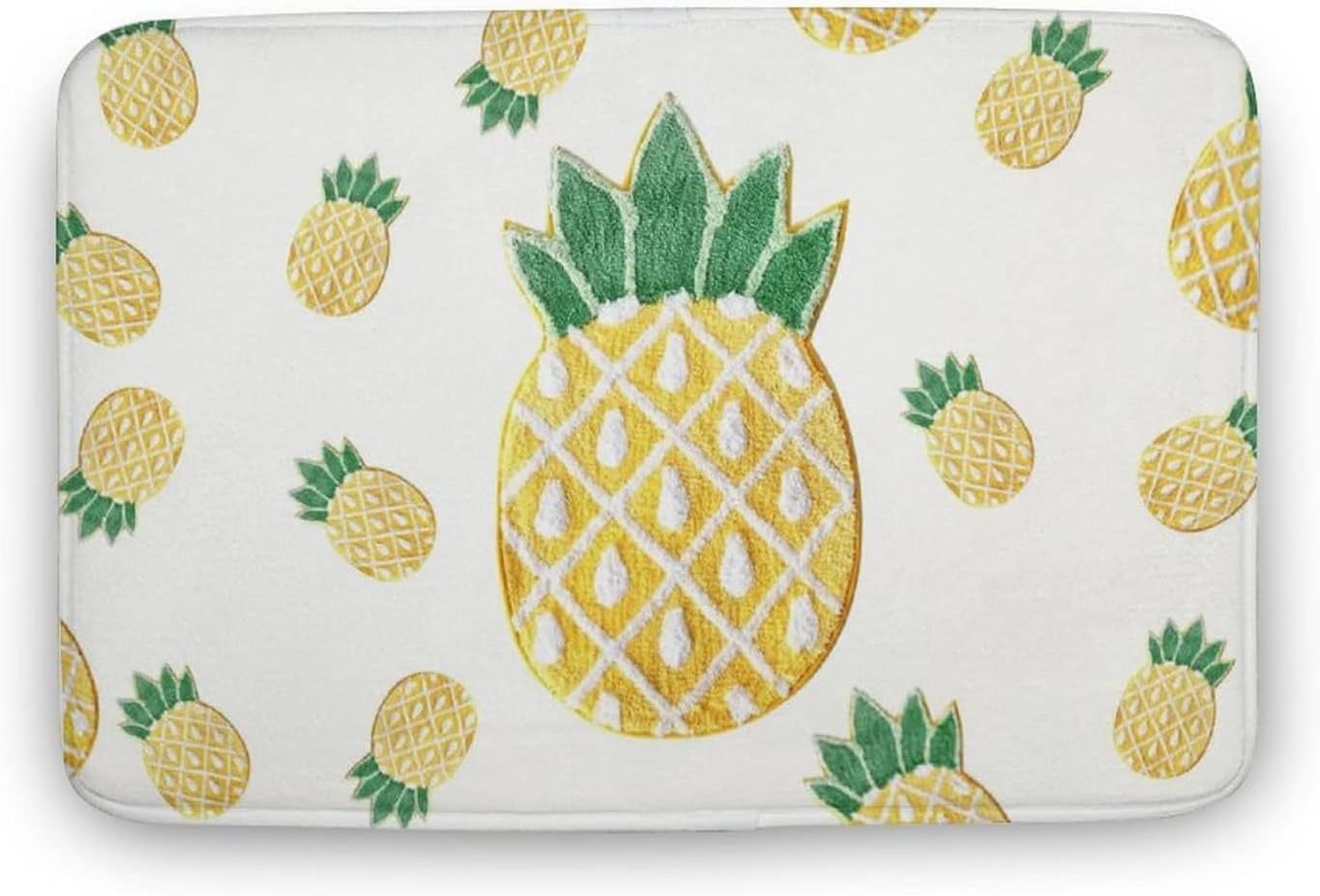 Floor Rug White Pineapple Decor Pineapple Door Mat,Rug Easy Clean ...