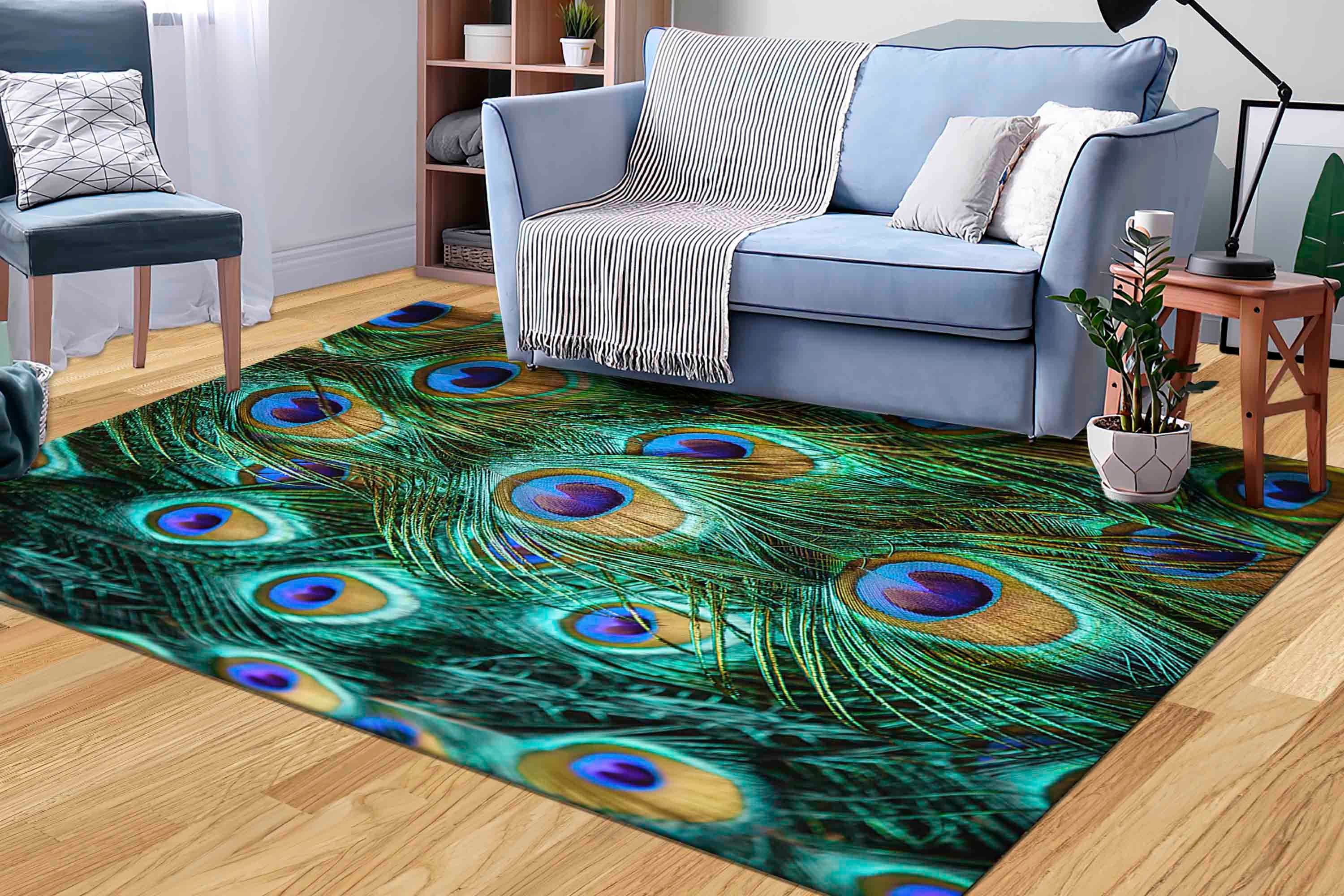 Floor Rugs, Wedding Rugs, Modern Rugs, Animal Rugs, Colorful Peacock ...