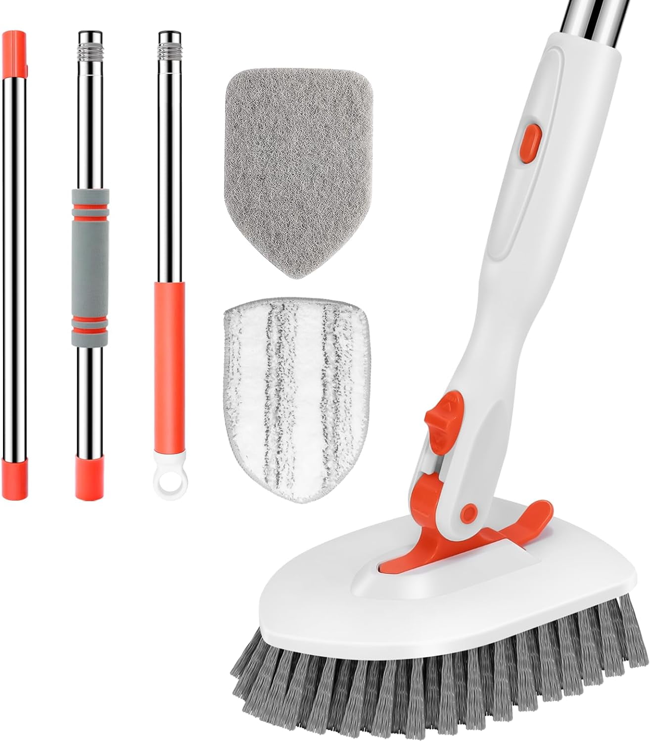 Floor Scrub Brush, 3-In-1 Tile Tub Floor Scrubber with 52-inch ...