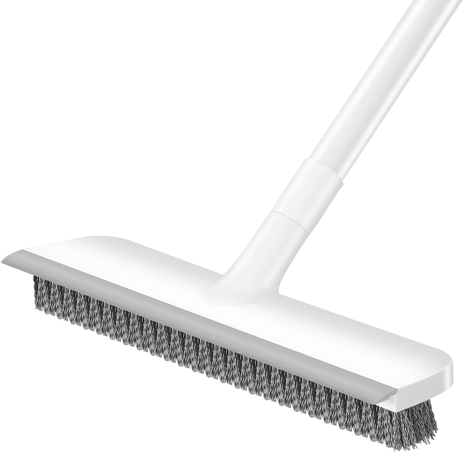 Floor Scrub Brush with 48-Inch Long Adjustable Handle 2 in 1 Scrape ...