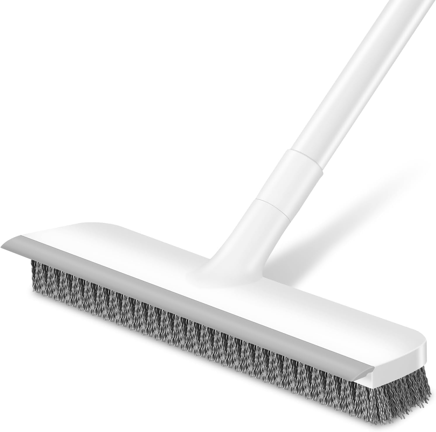 Floor Scrub Brush with 48-Inch Long Adjustable Handle 2 in 1 Scrape ...