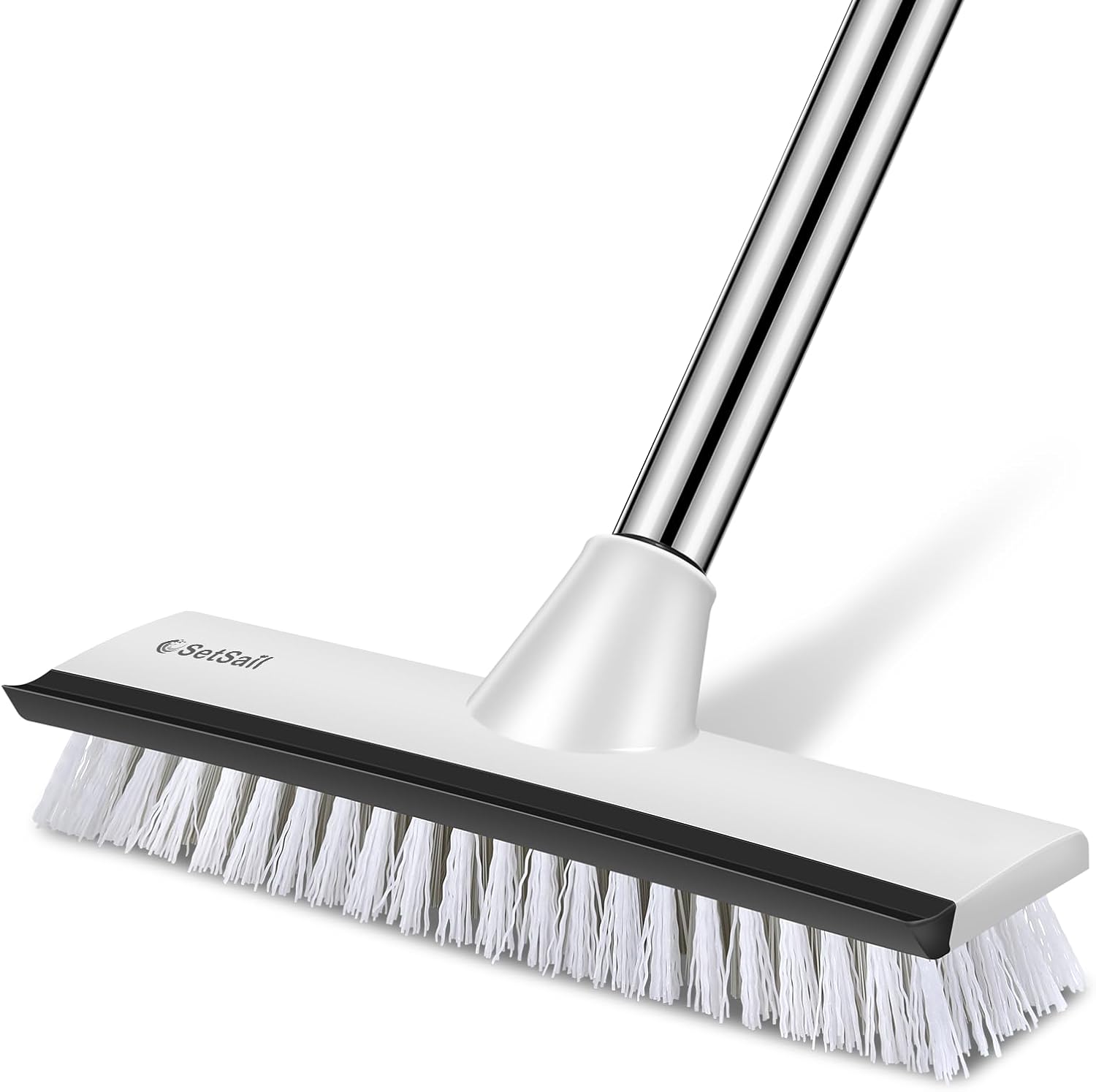 Floor Scrub Brush with 51-Inch Long Adjustable Handle 2 in 1 Scrape ...
