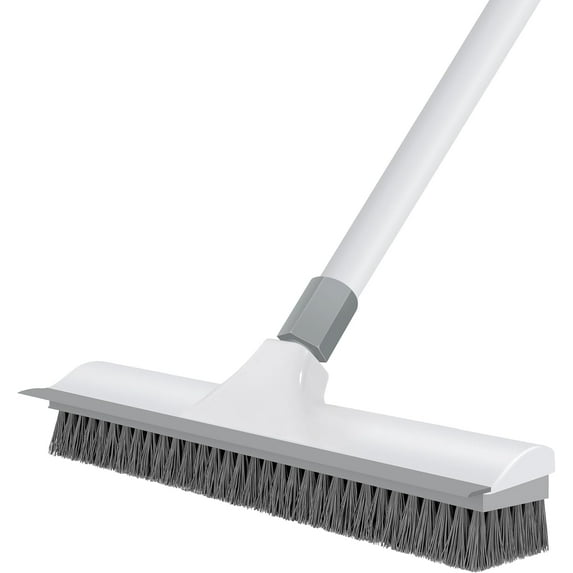 Floor Scrub Brush with 60 inch Long Handle, 2 in 1 Heavy Duty Stiff ...