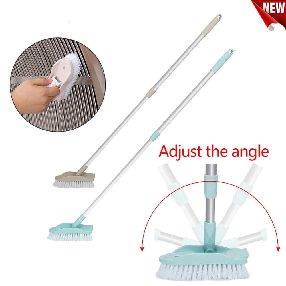 Floor Scrub Brush Bathroom Bathtub Shower Tile Grout Scrubber Rotatable ...