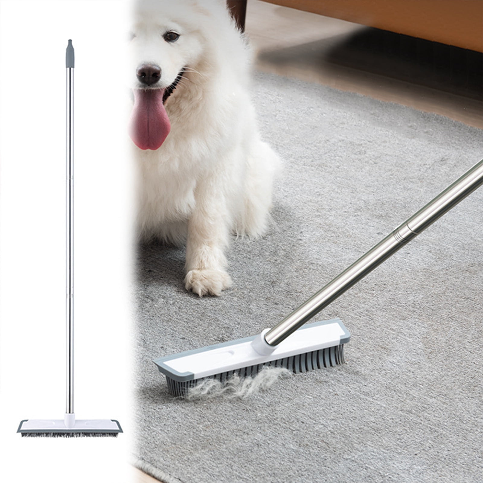 Floor Scrub Brush with Long Handle | 2-in-1 Scrape and Brush Design ...