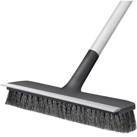 Floor Scrub Brush with Long Handle - Adjustable Handle 2 in 1 Scrape ...