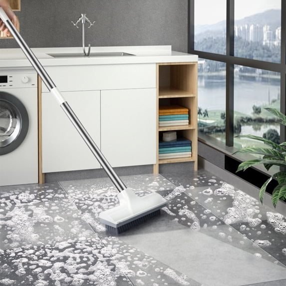 Floor Scrub Brush With Long Handle Extendable Floor Scrubbers, Grout ...
