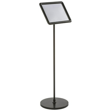 8.5 x 11 Floor Standing Sign Stand with Curved Post, Tilting Bracket ...
