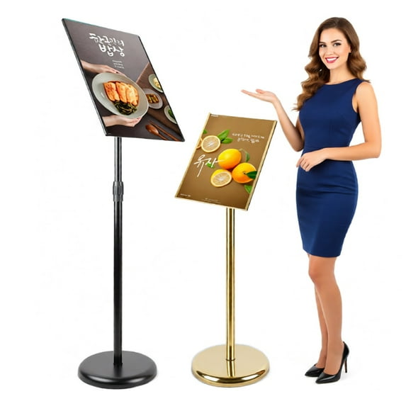 Floor Sign Stand Adjustable Pedestal Sign Holder Stand Metal Poster ...