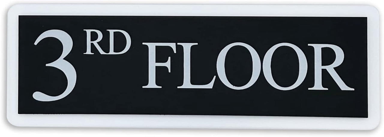 Floor Sign for Wall, Clear Acrylic with Black Plastic, Durable, Long ...