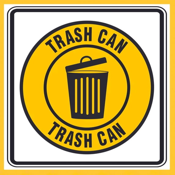 Floor Signs Floor Sign - Trash Can Vinyl Stickers – Safety & Warning ...