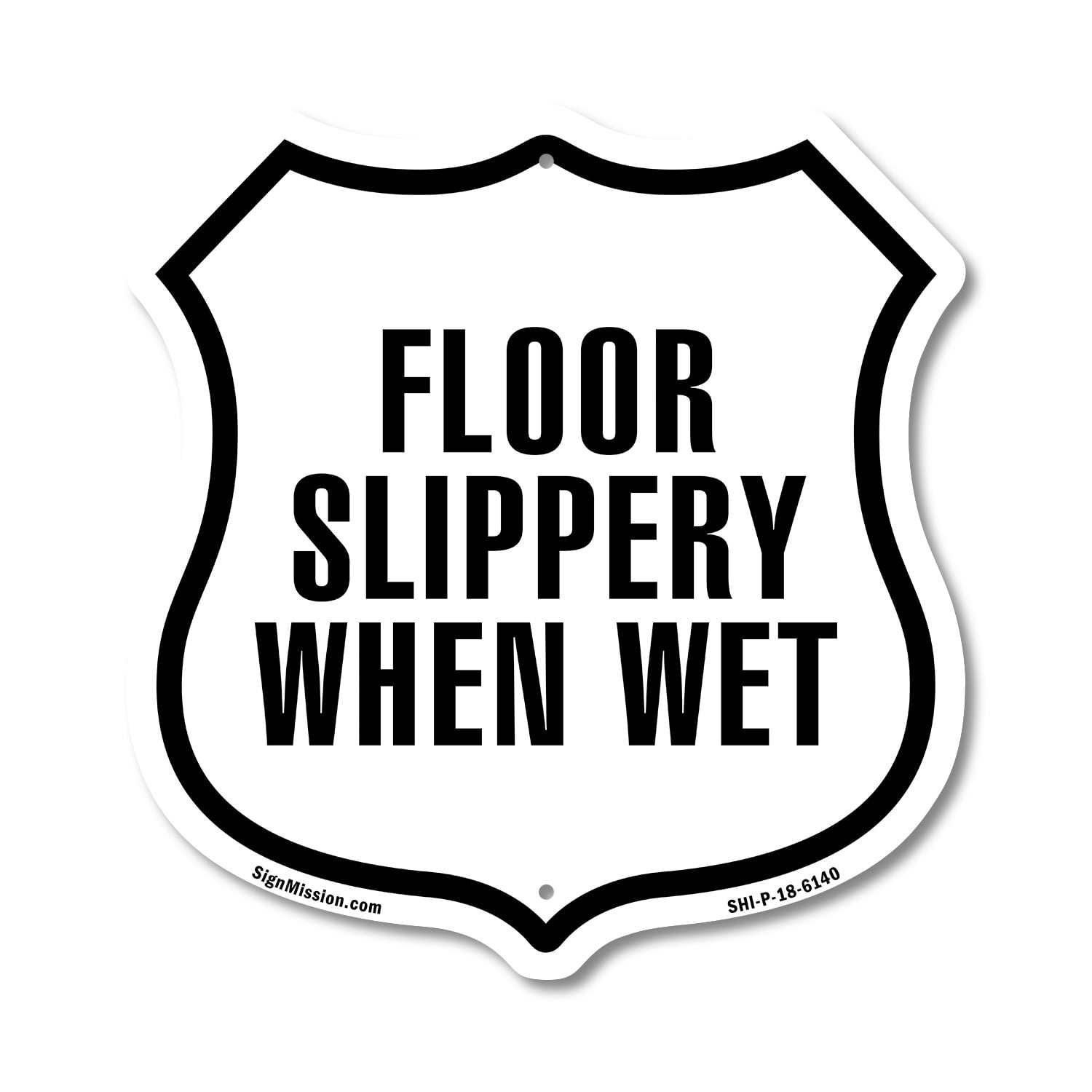 Floor Slippery When Wet (5 Pack) 12 inch X 12 inch Shield-Shaped Rust ...