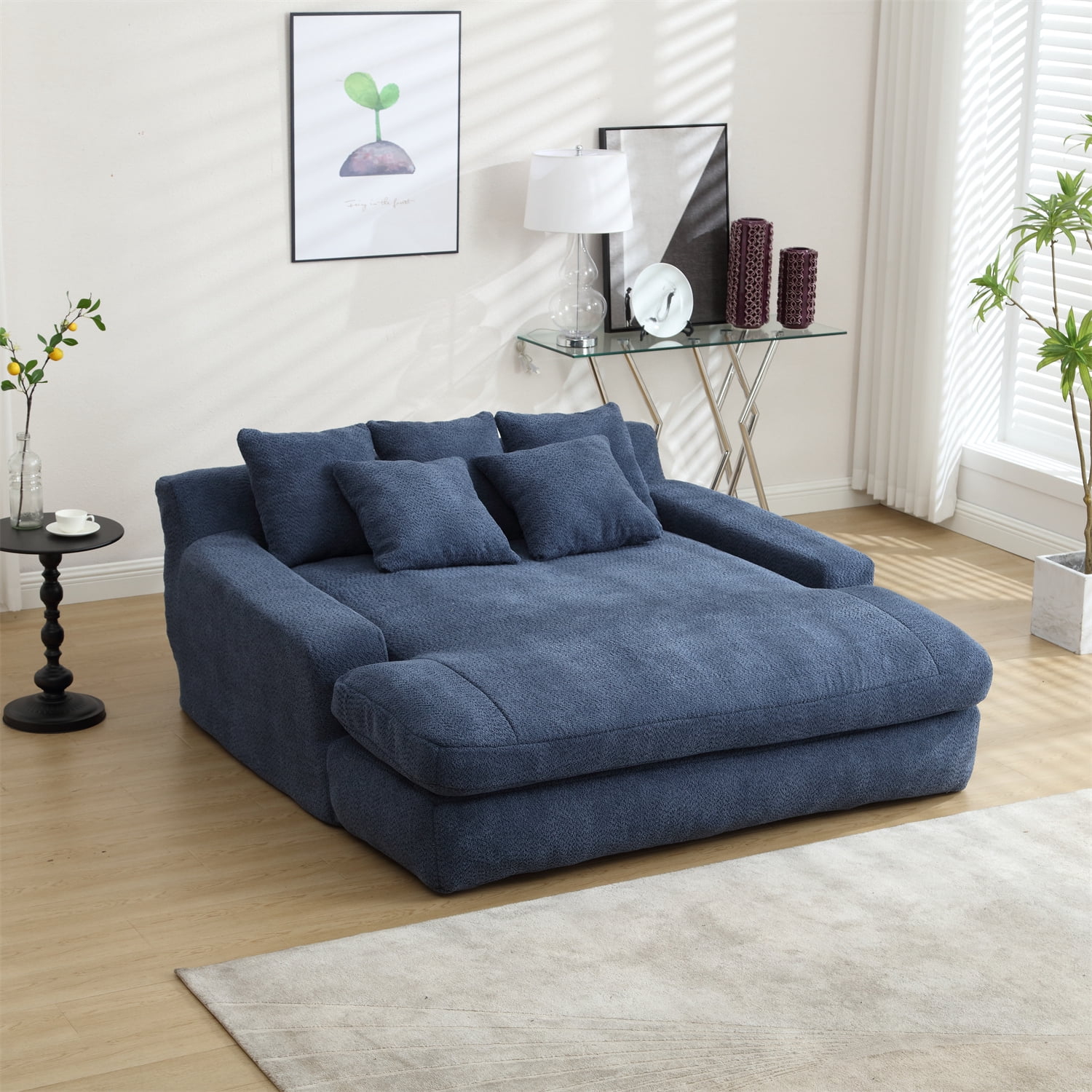 Floor Sofa Bed, Bean Bag Loveseat Chaise Lounge, Lazy Deep Seat Couch ...