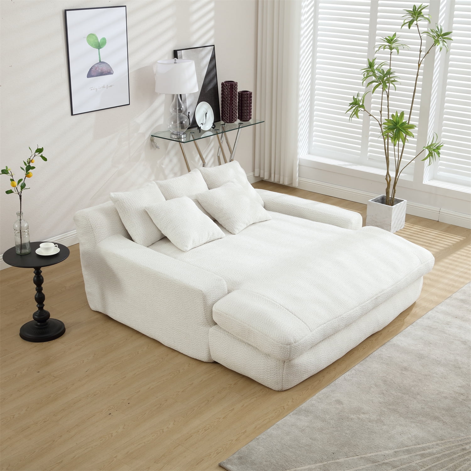 Floor Sofa Bed, Bean Bag Loveseat Chaise Lounge, Lazy Deep Seat Couch ...