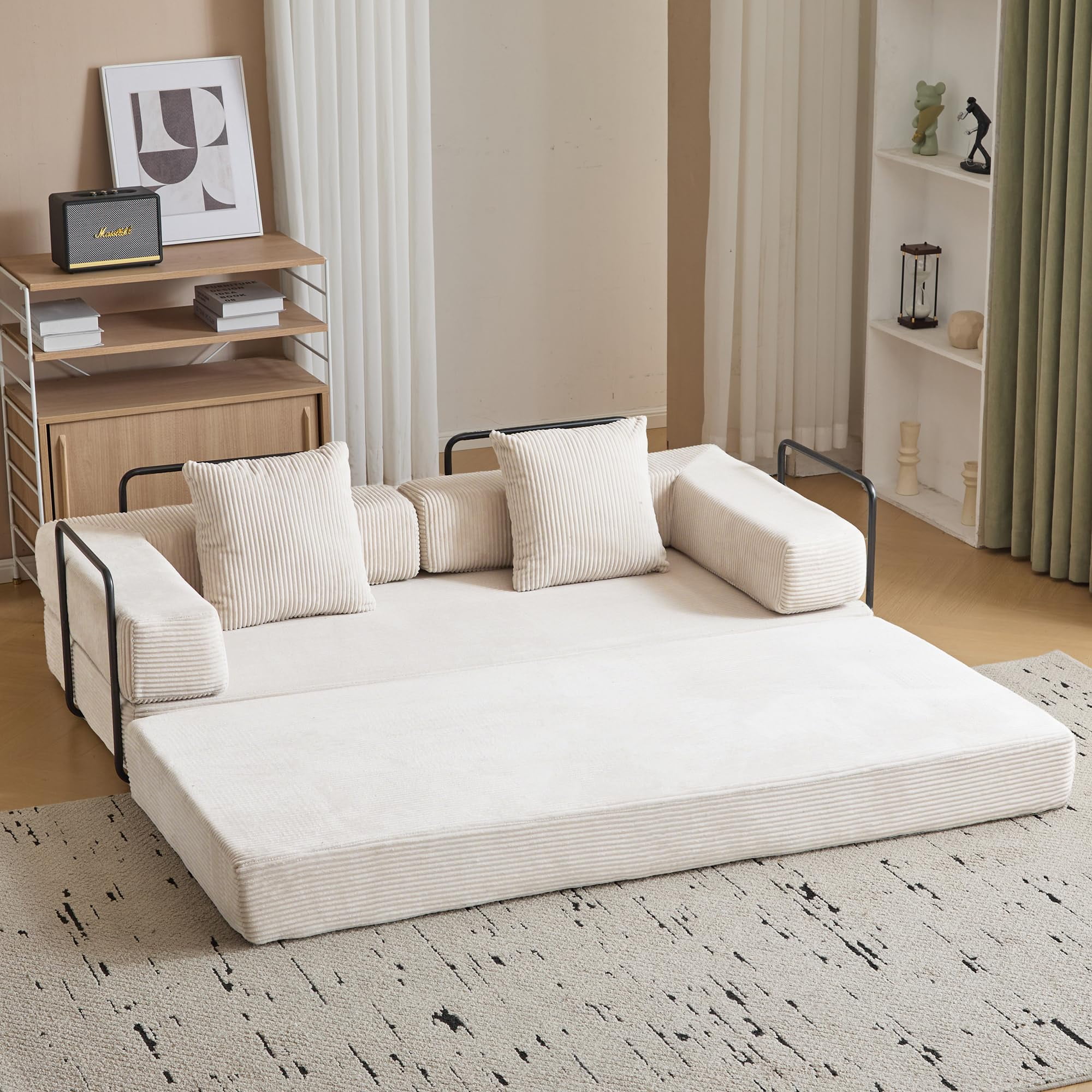 Floor Sofa Couch with Pillow, Sectional Cloud Couch with Fixed-Shape ...