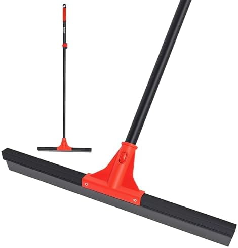 Floor Squeegee with 18'' Silicone Rubber Scraper Head and 58'' Long ...