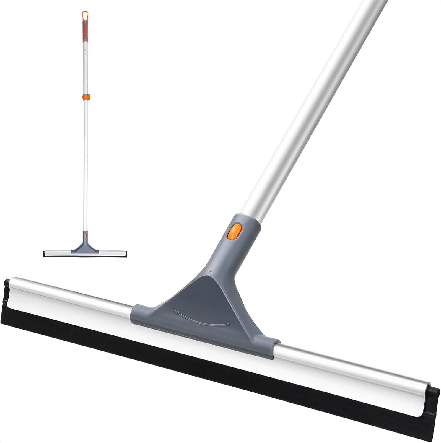 Floor Squeegee Broom: Heavy Duty Scrubber with Extendable 50.3 ...