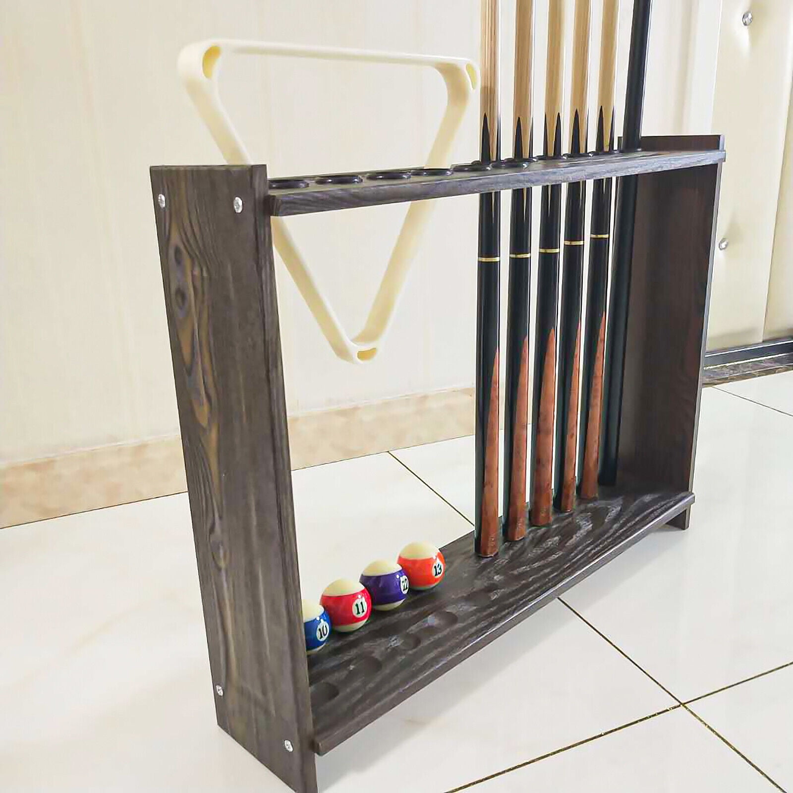 Floor Standing 12 Holes Billiard Pool Cue Stick Holder Pool Table ...
