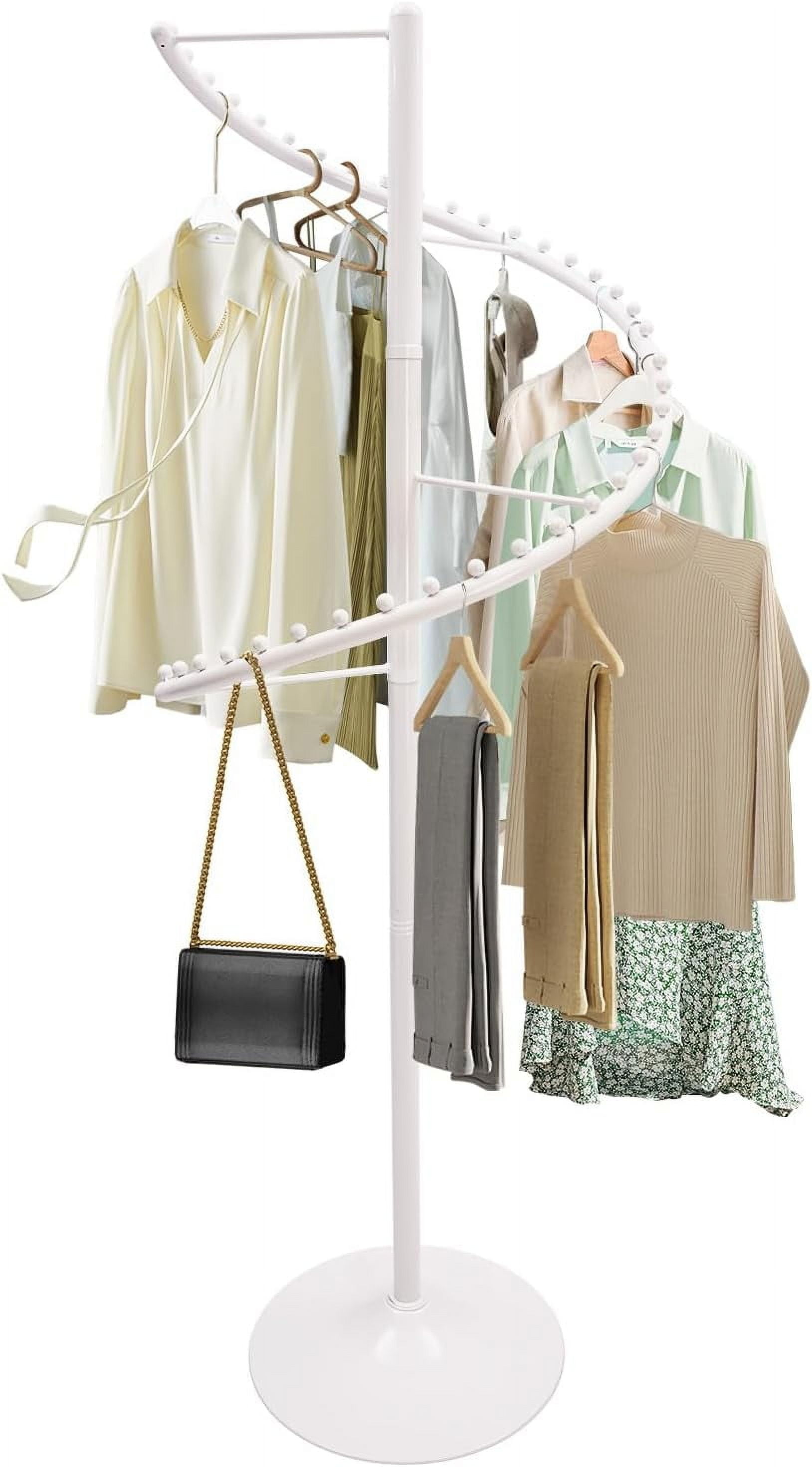 Floor Standing 360°Spiral Rotating Garment Rack, Heavy Duty Metal ...