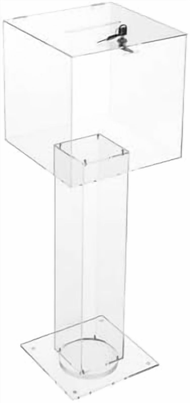 Floor Standing Acrylic Ballot Box, Lockable Storage Containe with Stand ...