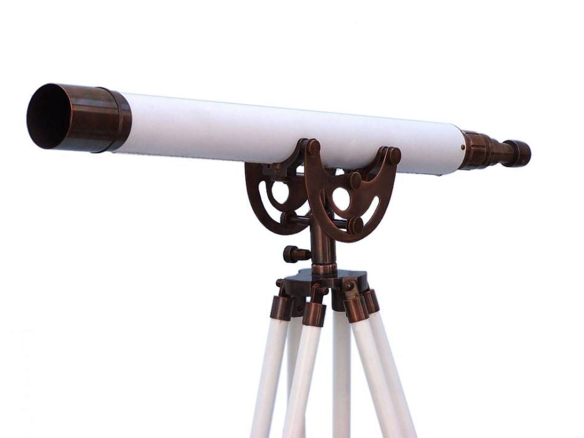 Floor Standing Antique Copper With White Leather Anchormaster Telescope ...