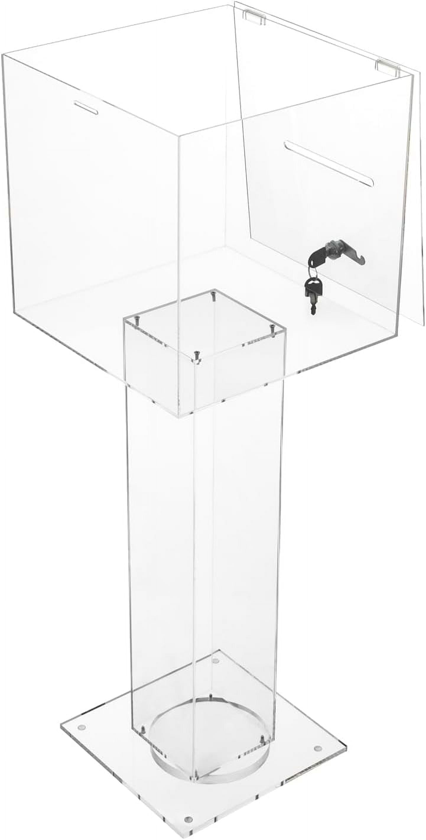 Floor Standing Ballot Box, 12 X 12 Inch Acrylic Donation Box Tall ...