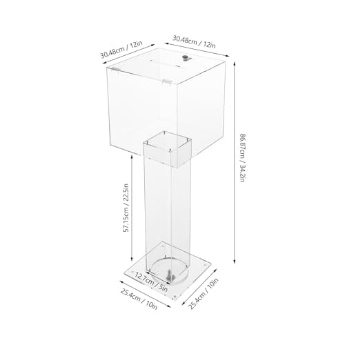 Floor Standing Ballot Box, 12 X 12 Inch Acrylic Donation Box Tall ...